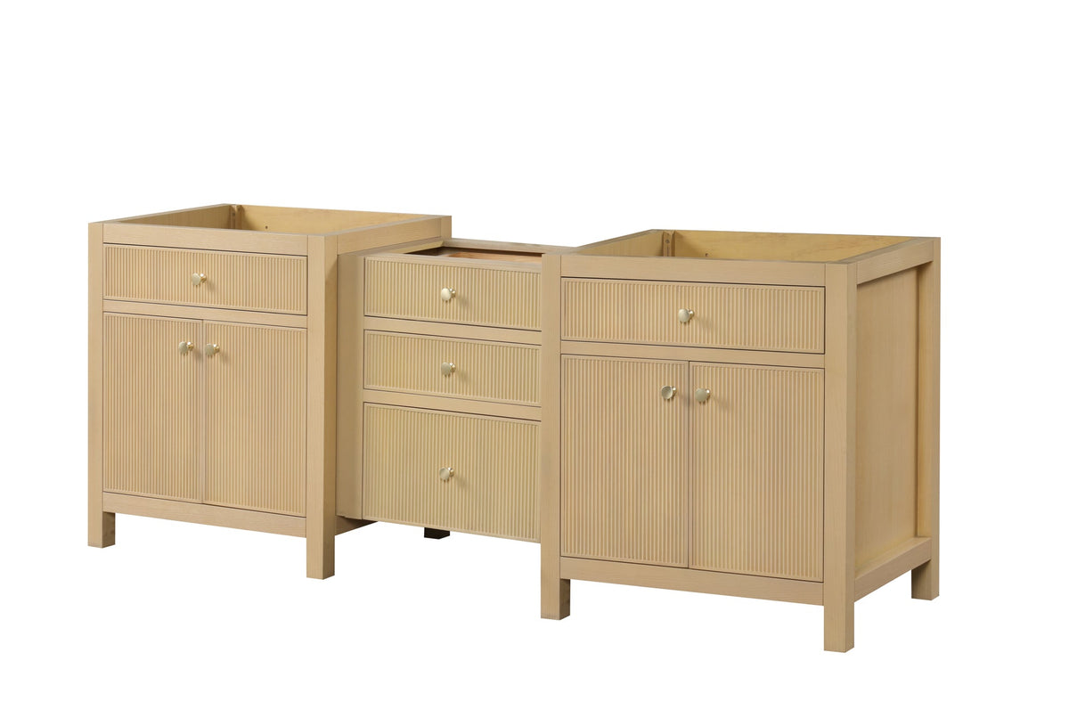Bristol 84 in. (3 Drawer Bridge) All Wood Vanity in Natural White Ash